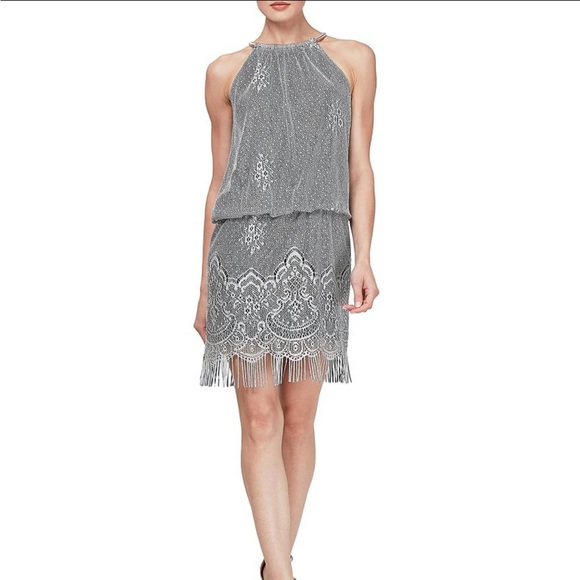 Ignite Evenings | Dresses | Ignite Evenings Halter Chain Crochet Fringe ...